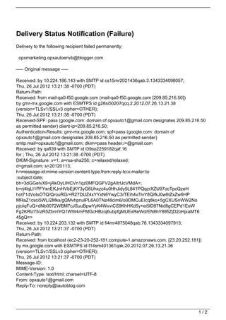 Delivery Status Notification (Failure) | PDF