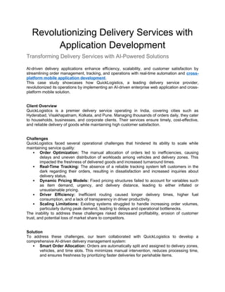 Revolutionizing Delivery Services with Application Development | DOCX