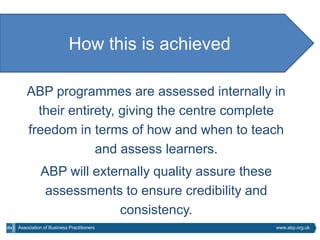 ABP Delivery & Assessment of Qualifications | PPTX