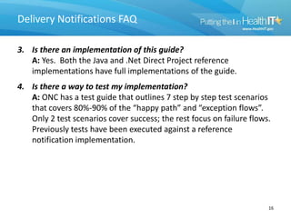 Delivery Notifications in Direct Background & Implementation Guidance | PPT