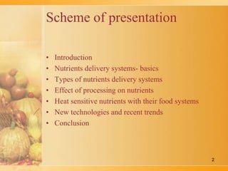 Delivery Of Nutrients Through Food Systems | PPTX