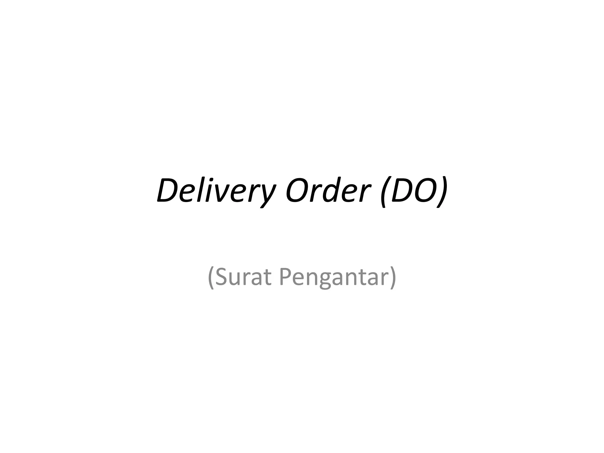 Delivery order | PPTX