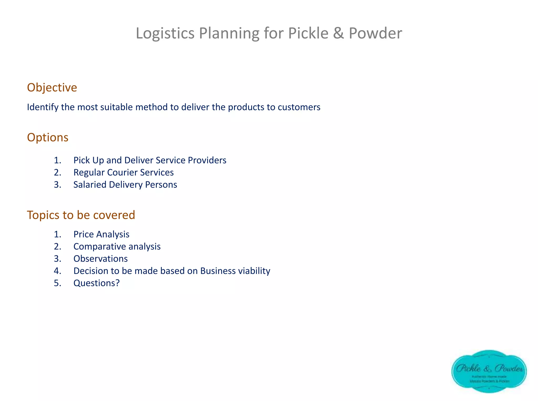 Delivery partners in chennai | PPTX
