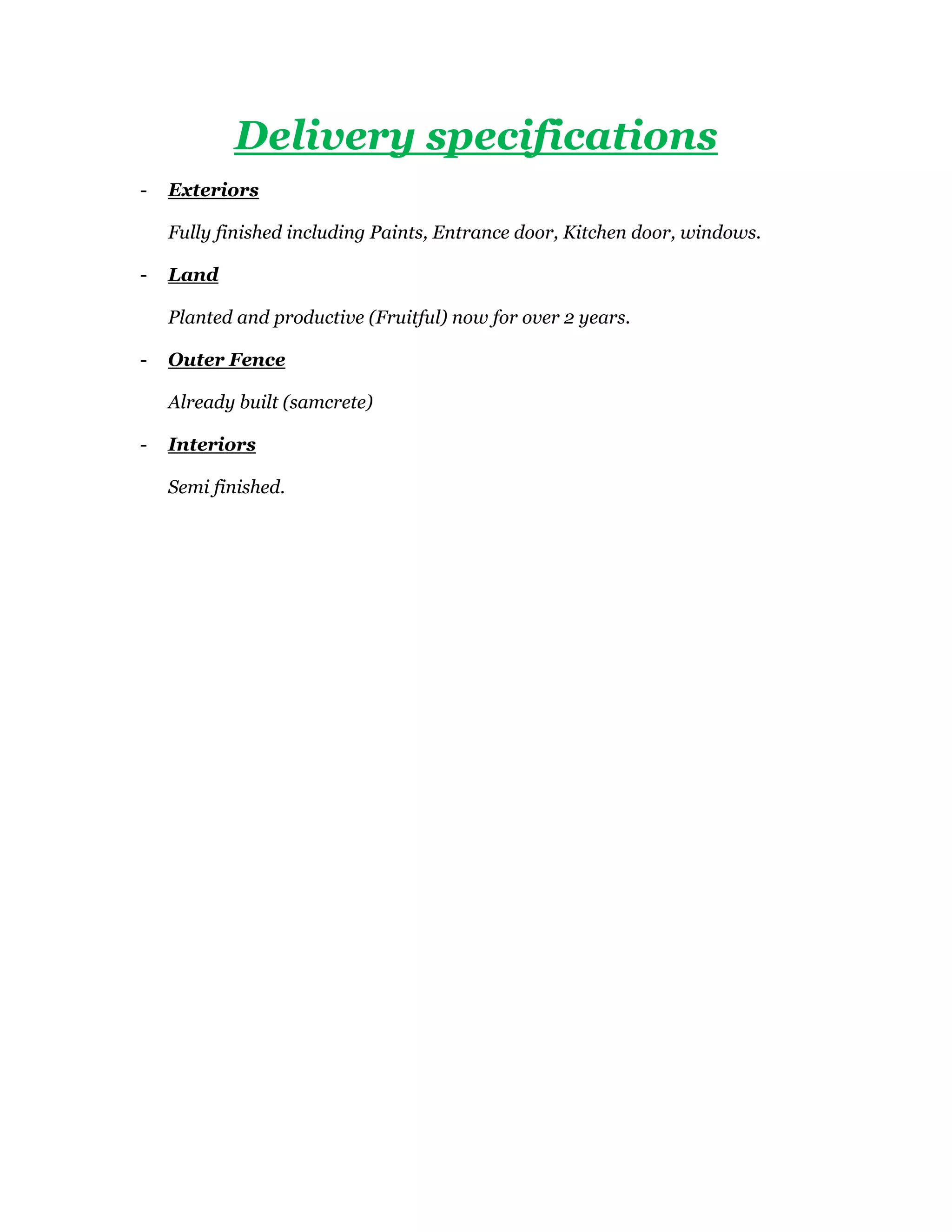 Delivery specifications | DOCX