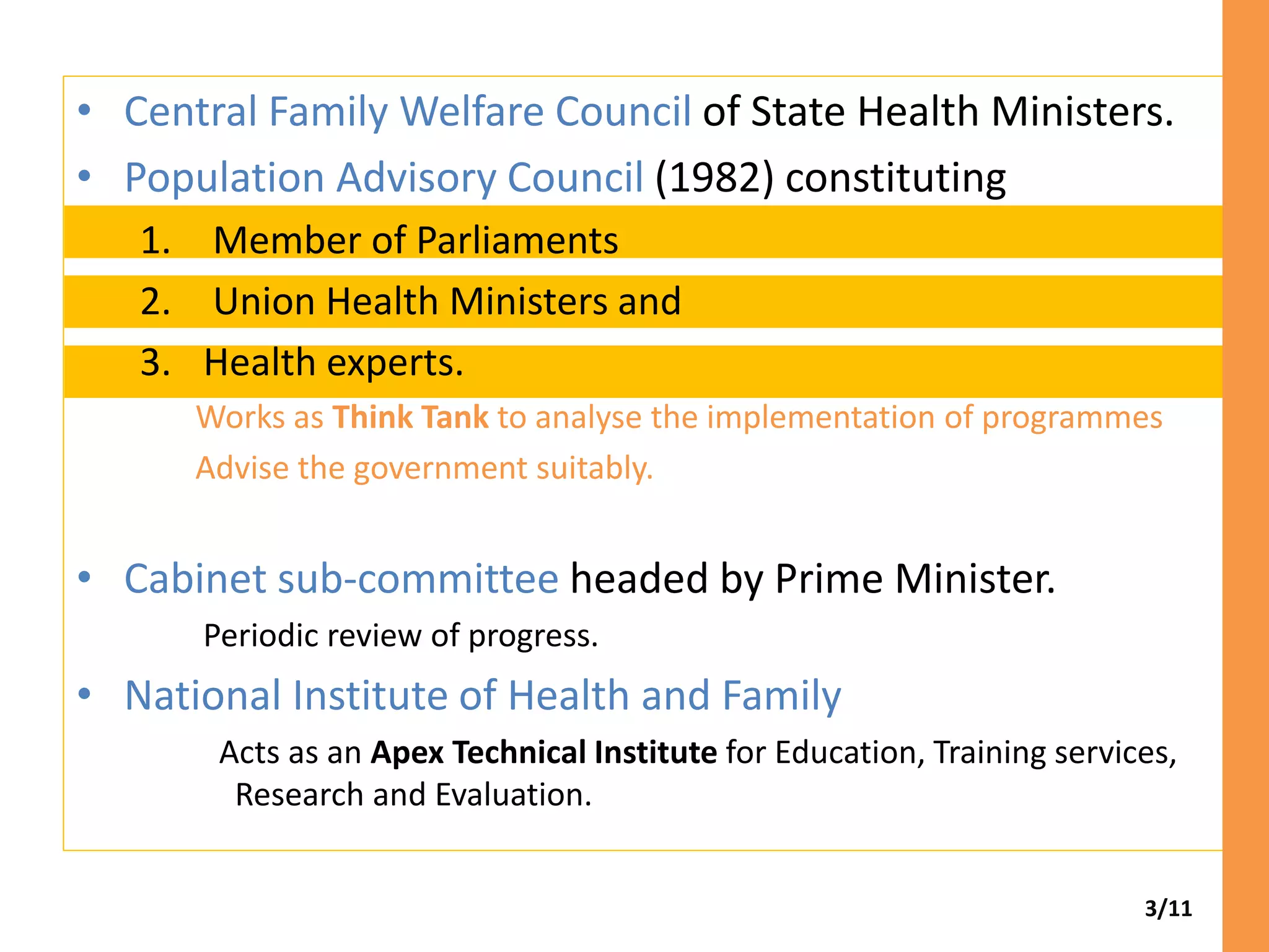 Delivery System of Family Welfare Program in India | PPTX