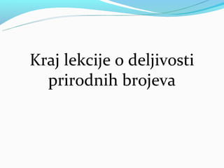 Deljivost prirodnih brojeva 5. razred | PPT
