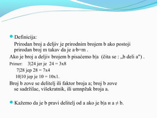 Deljivost prirodnih brojeva 5. razred | PPT