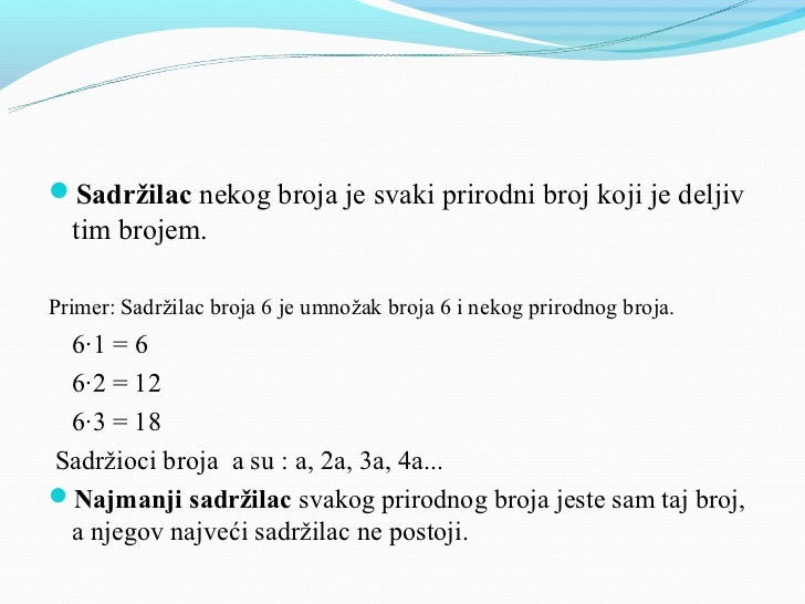 Deljivost prirodnih brojeva 5. razred