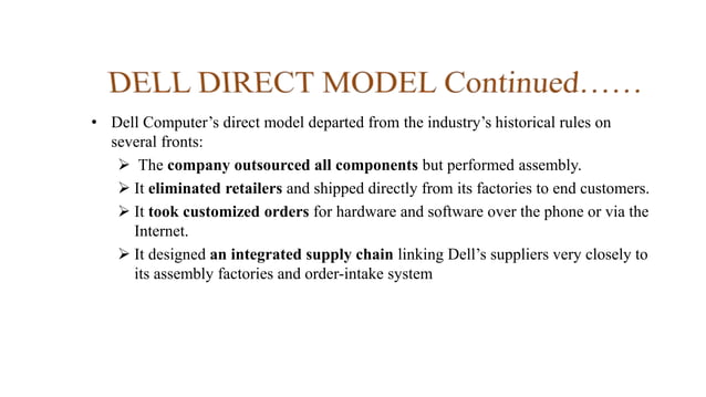 Dell - Direct Business Model | PPTX | Computing | Technology & Computing