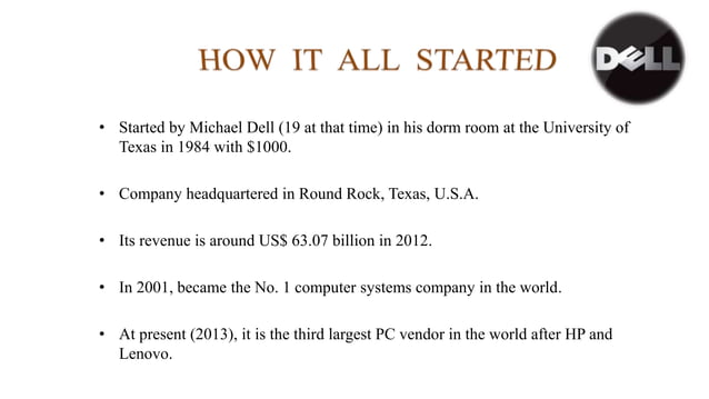Dell - Direct Business Model | PPTX | Computing | Technology & Computing