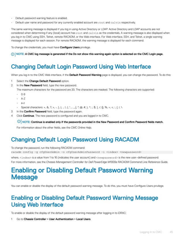 Dell chassis-management-controller-v610-poweredge-m1000e users-guide-en ...