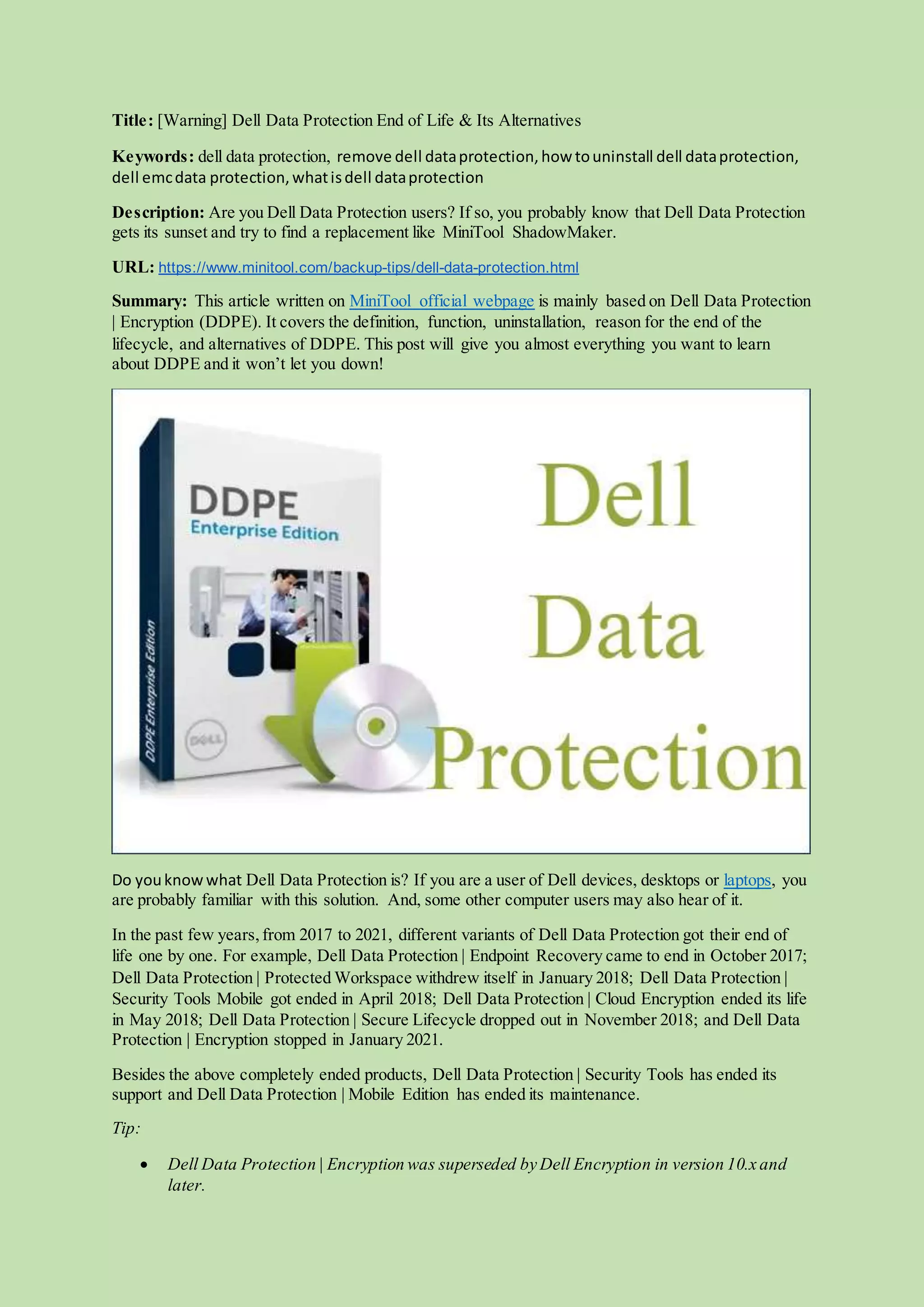 Dell data protection | PDF