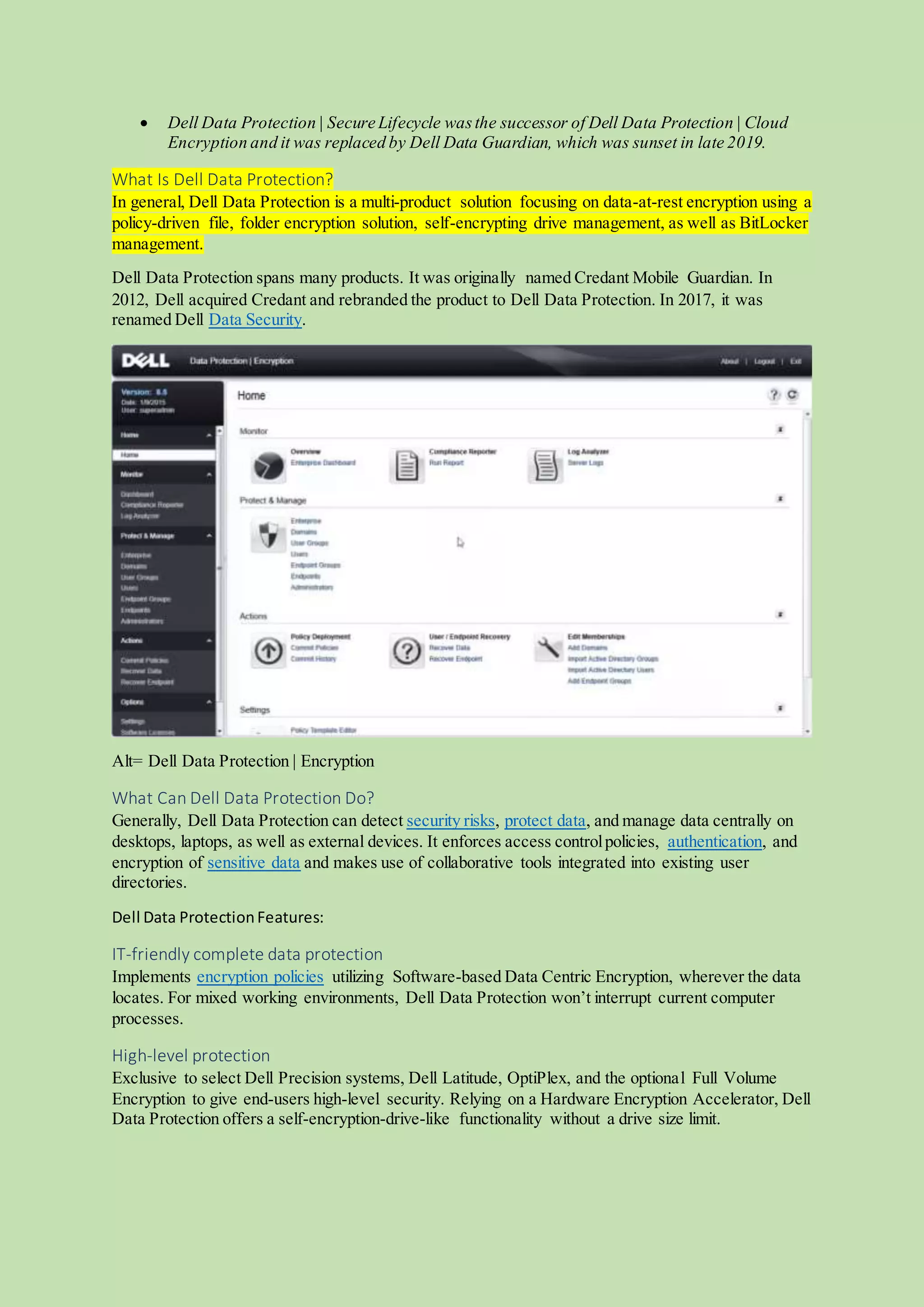 Dell data protection | DOCX
