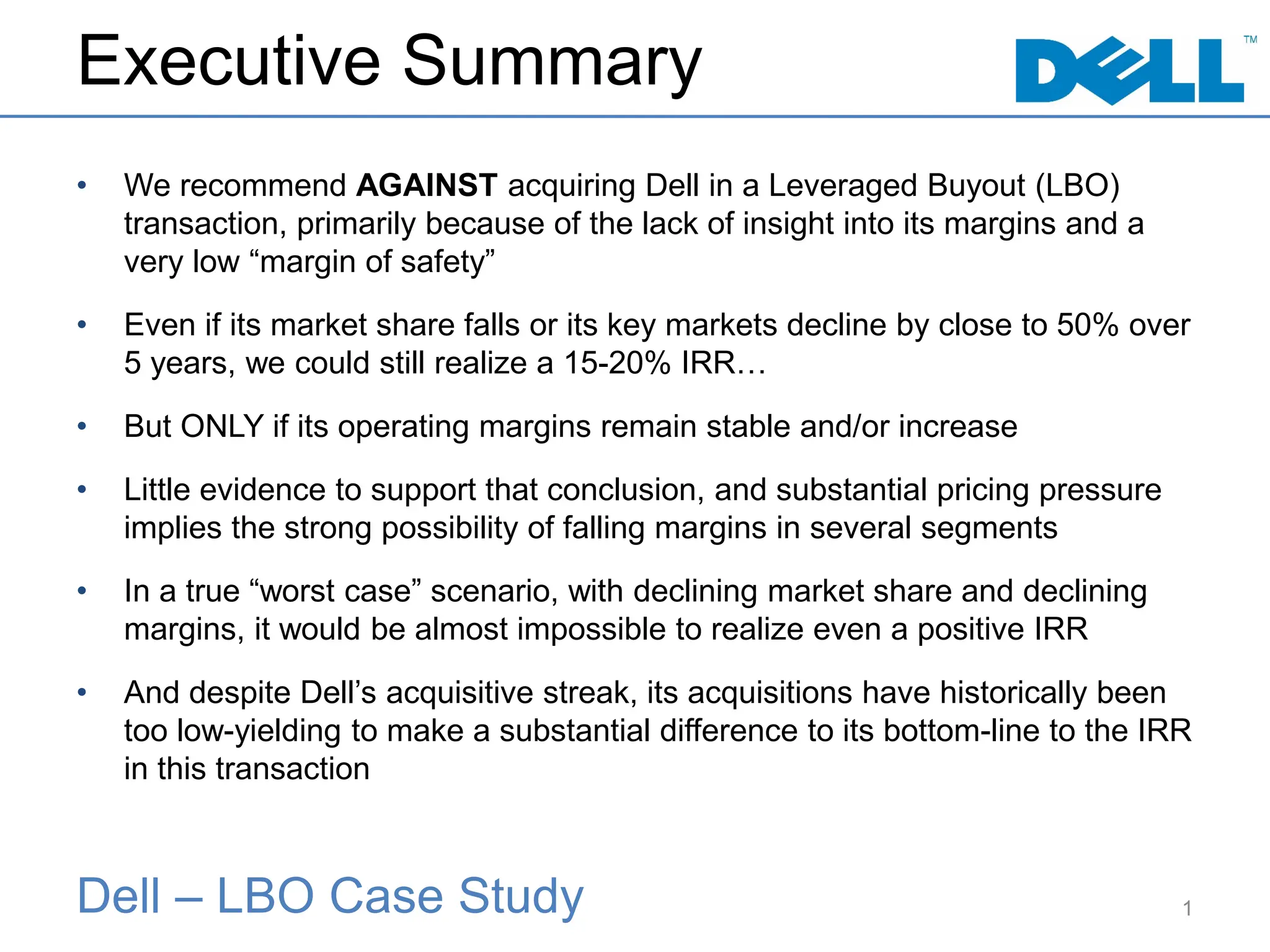 DELL-LBO-Case-Study-Presentation.pdf Example | PDF