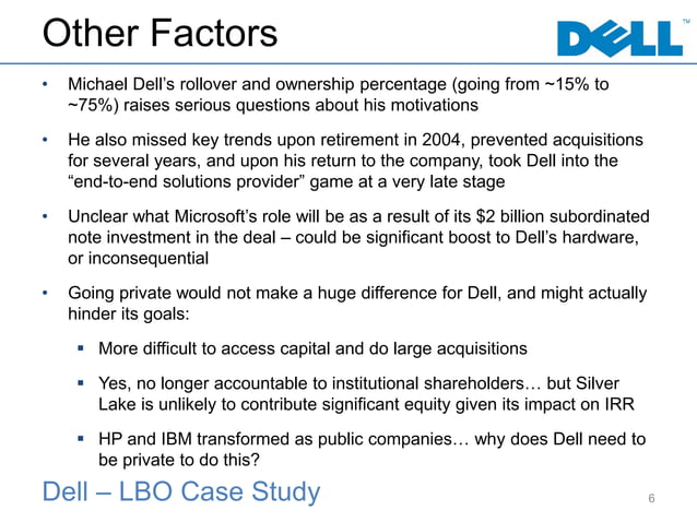 DELL-LBO-Case-Study-Presentation.pdf Example | PDF