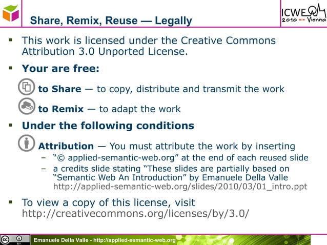 Realizing A Semantic Web Application Icwe 2010 Tutorial Ppt