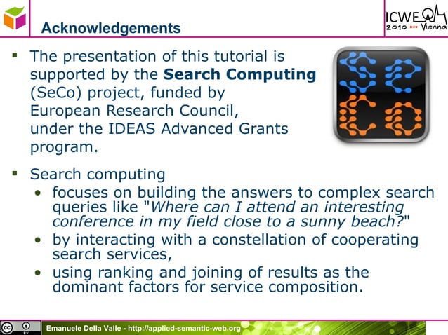 Realizing a Semantic Web Application - ICWE 2010 Tutorial | PPT