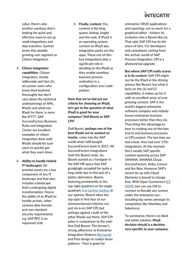 Dell boomi vs sap cpi | PDF | Cloud Computing | Internet