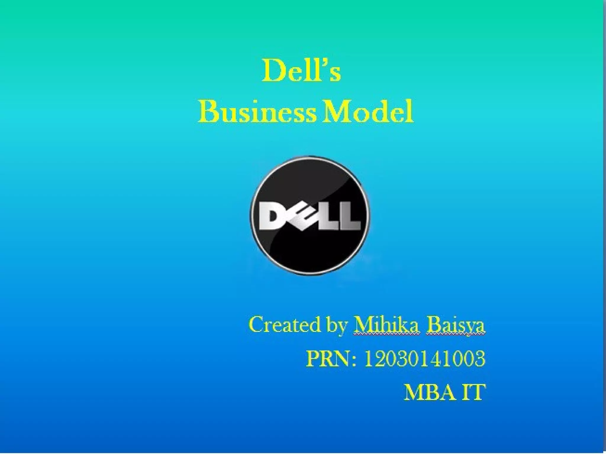 Dell business model | PPT