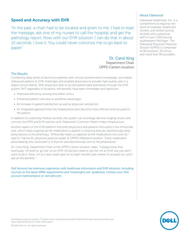 Dell case study oakwood healthcare | PDF
