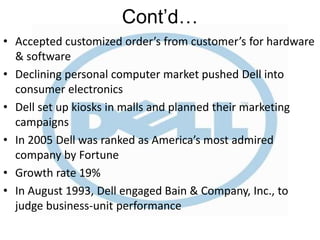 Dell Corporation Management Control System | PPTX | Business | Business ...