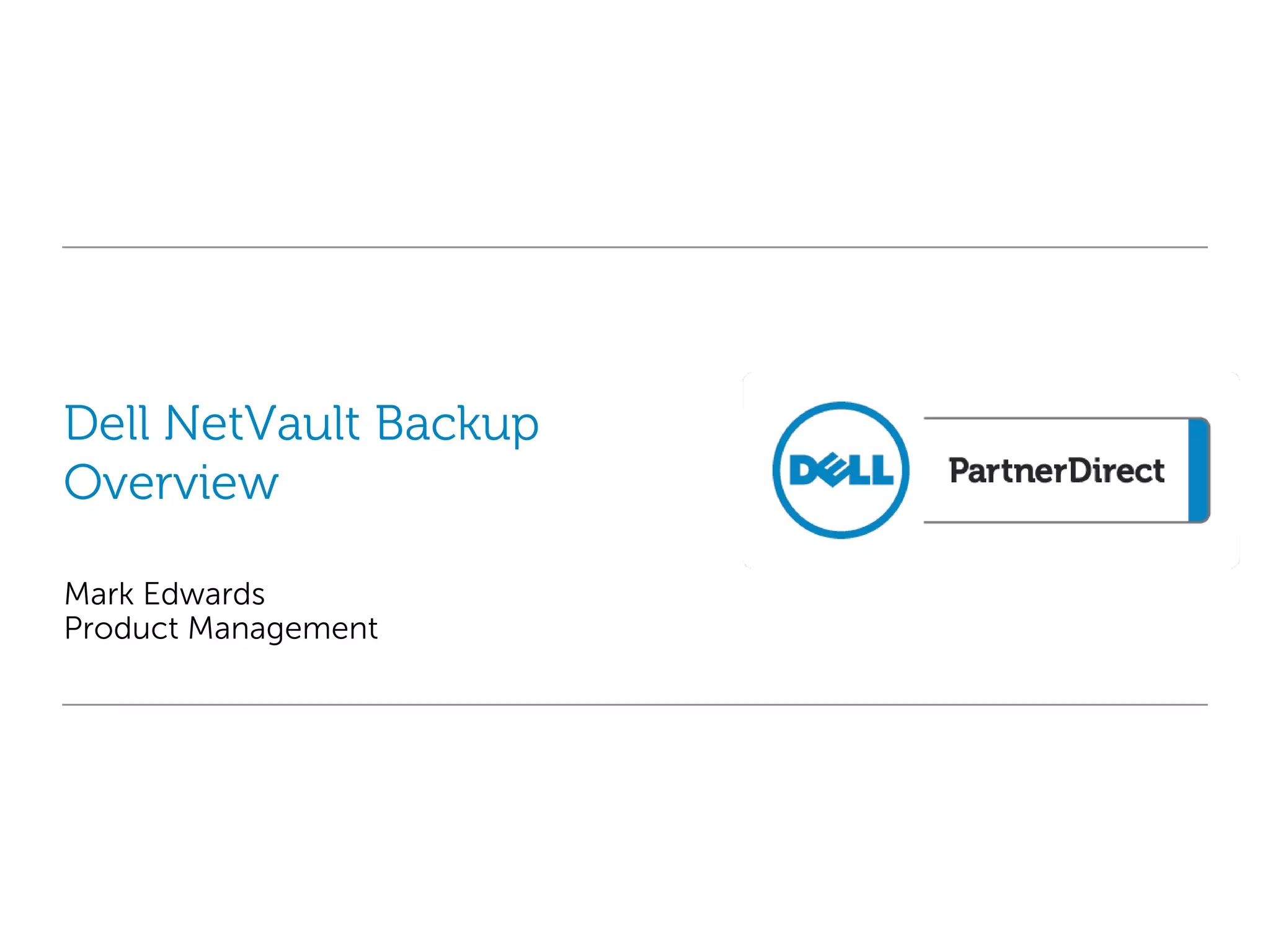 Dell data protection & performance management solutions | PPTX