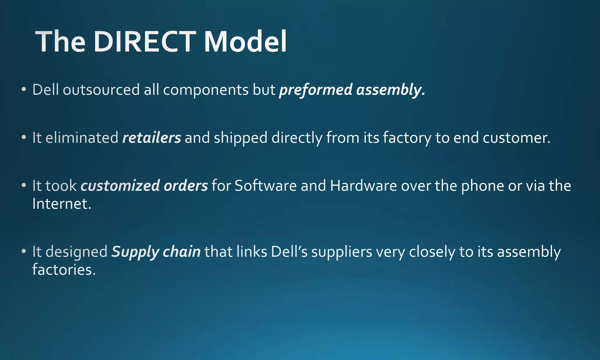 Dell direct- Supply Chain Management | PPTX