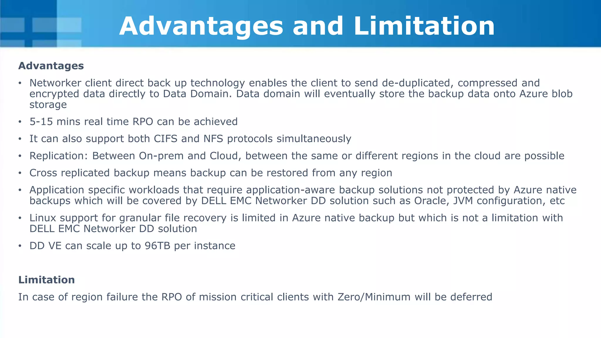 Dell emc back up solution in azure cloud | PPTX
