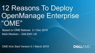 Dell EMC OpenManage Enterprise - Automate & Orchestrate | PDF