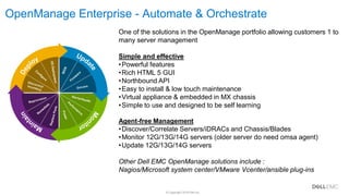 Dell EMC OpenManage Enterprise - Automate & Orchestrate | PDF