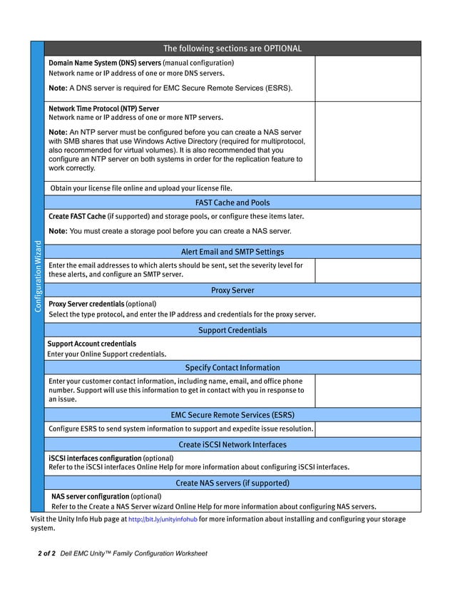 Dell emc unity configuration worksheet | PDF | Computer Networking | Computing