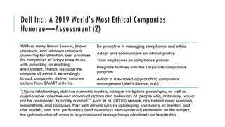 Dell Inc.: A 2019 World's Most Ethical Companies Honoree | PDF