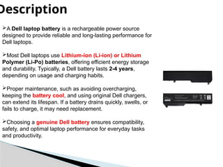 Dell Laptop Battery: Power & Performance | PPTX