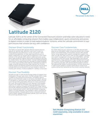 Dell latitude 2120-specsheet | PDF
