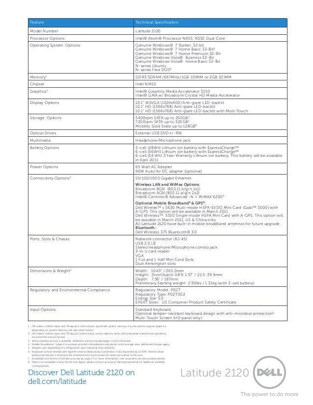 Dell latitude 2120-specsheet