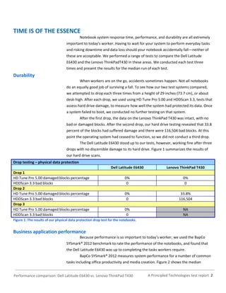 Performance comparison: Dell Latitude E6430 vs. Lenovo ThinkPad T430 | PDF