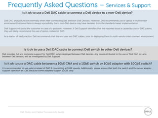 Dell networking optics and cables connectivity guide | PDF