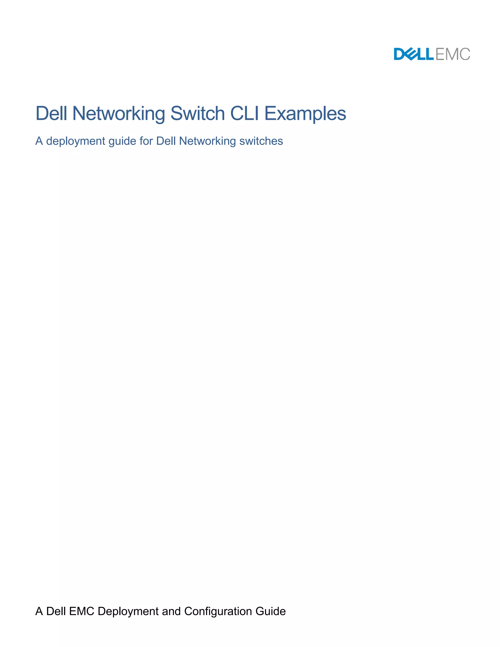 Dell Networking Switch Configuration Examples | PDF | Computer Networking | Computing