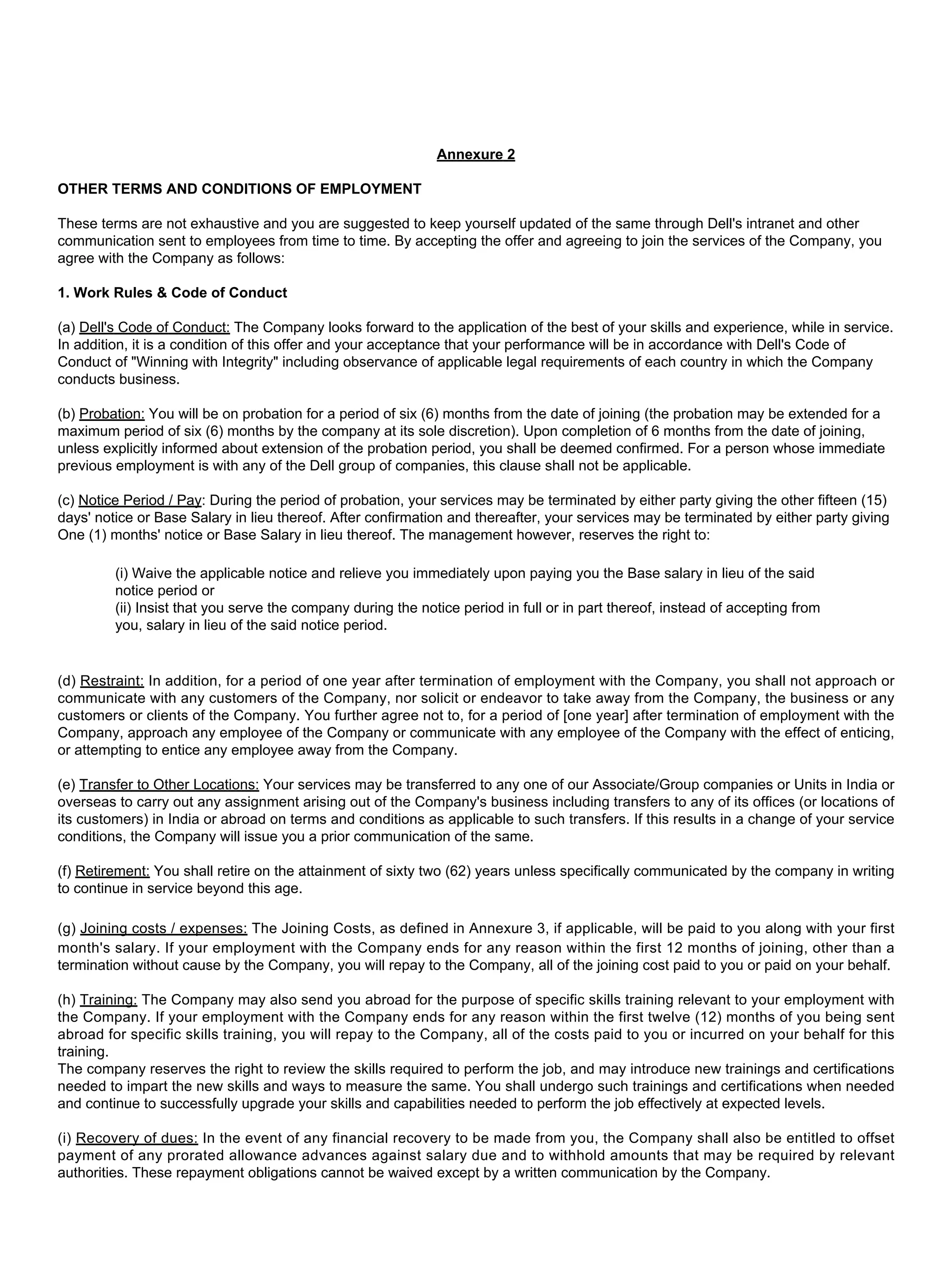 Dell offer letter | PDF