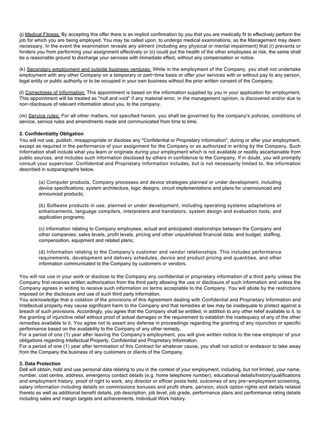 Dell offer letter | PDF