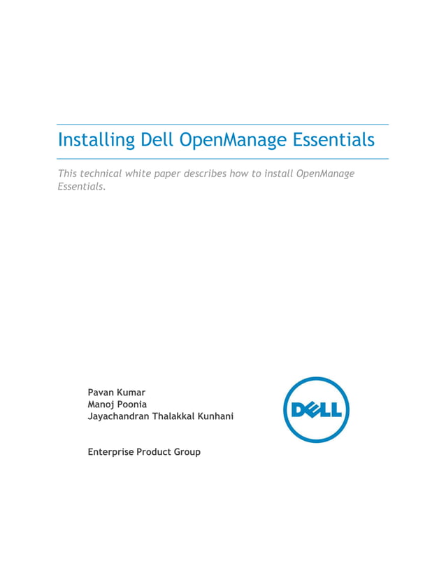 Dell open manage essentials install | PDF | Databases | Computer Software and Applications