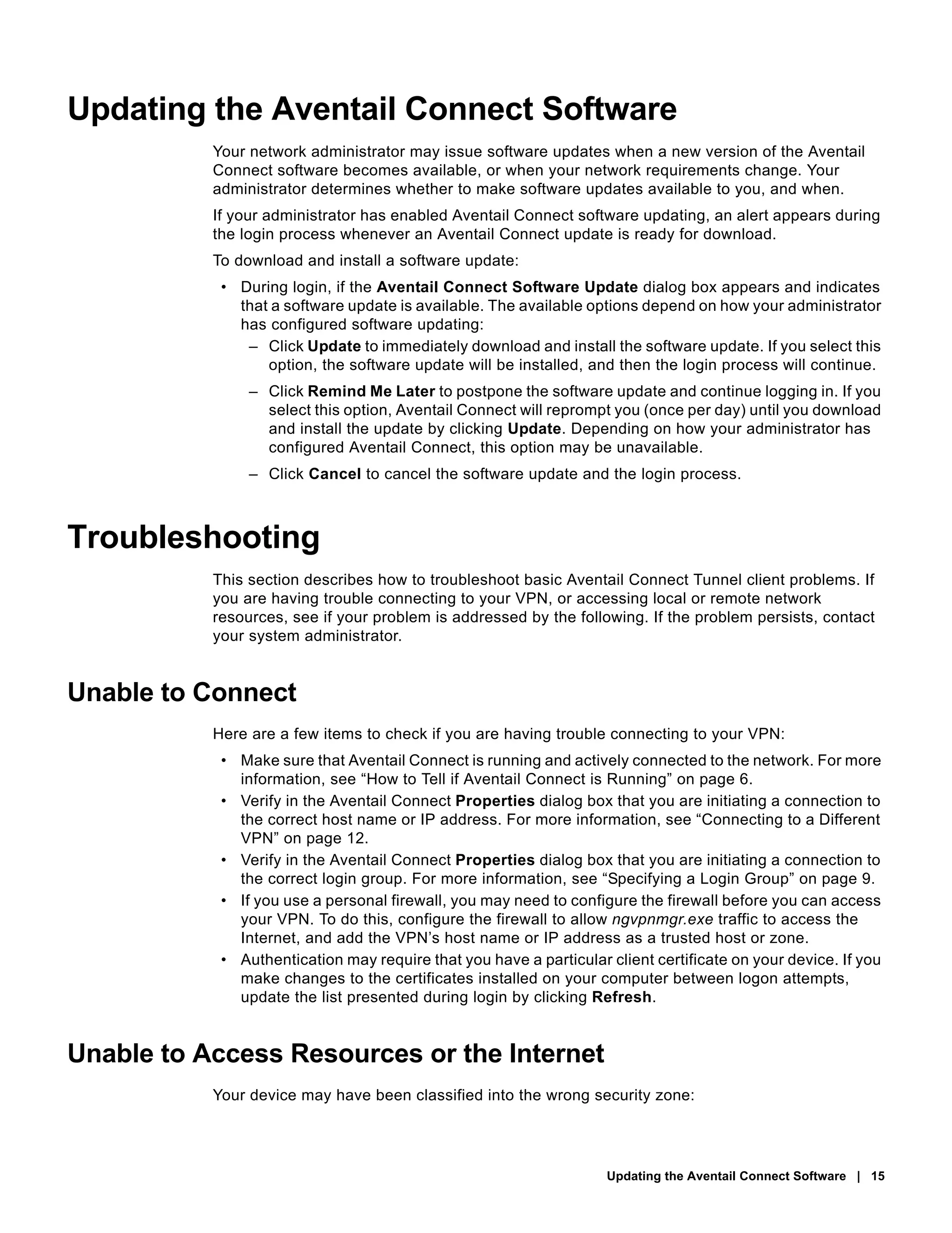 Dell sonicwall aventail_connect_tunnel_client_windows_user_guide | PDF