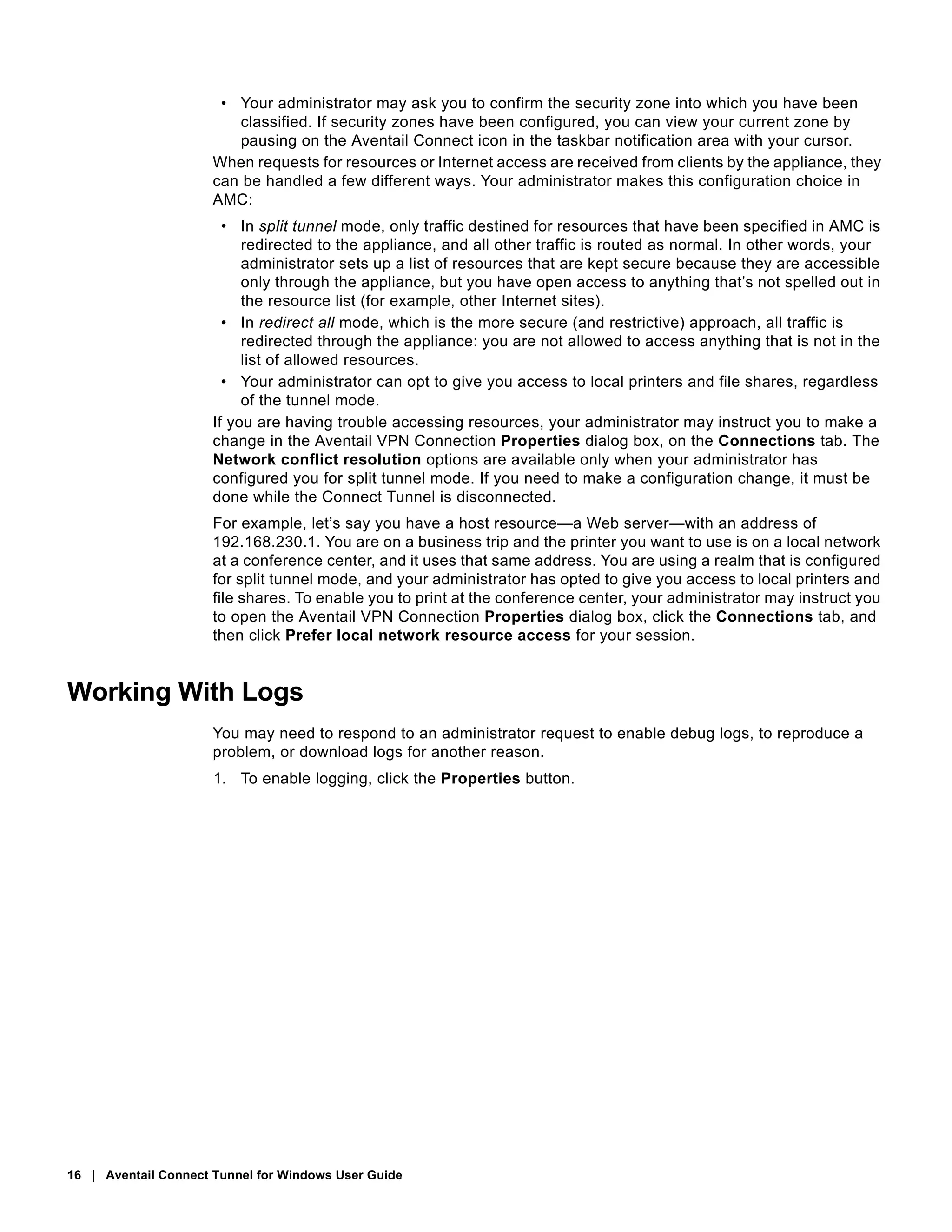 Dell sonicwall aventail_connect_tunnel_client_windows_user_guide | PDF