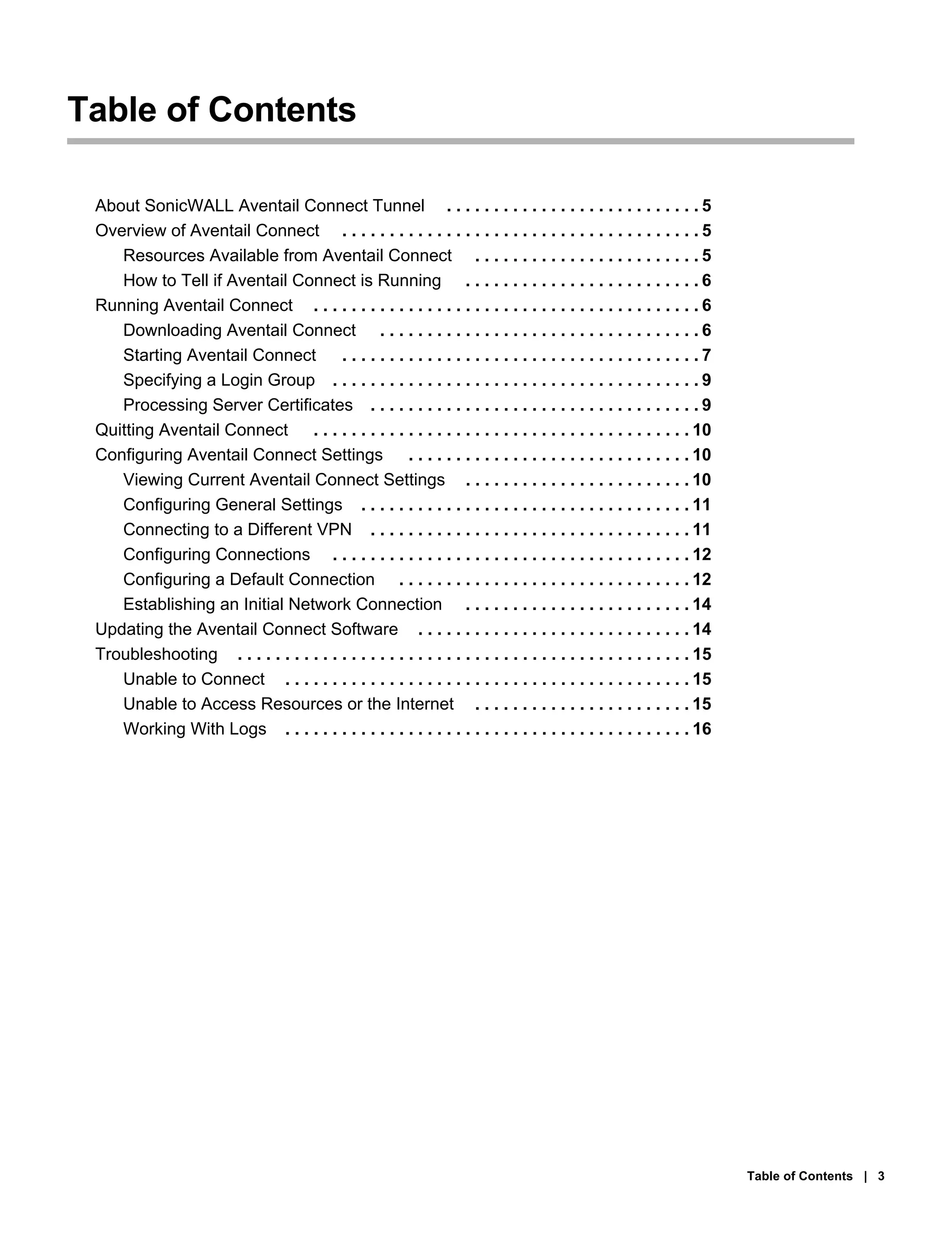 Dell sonicwall aventail_connect_tunnel_client_windows_user_guide | PDF
