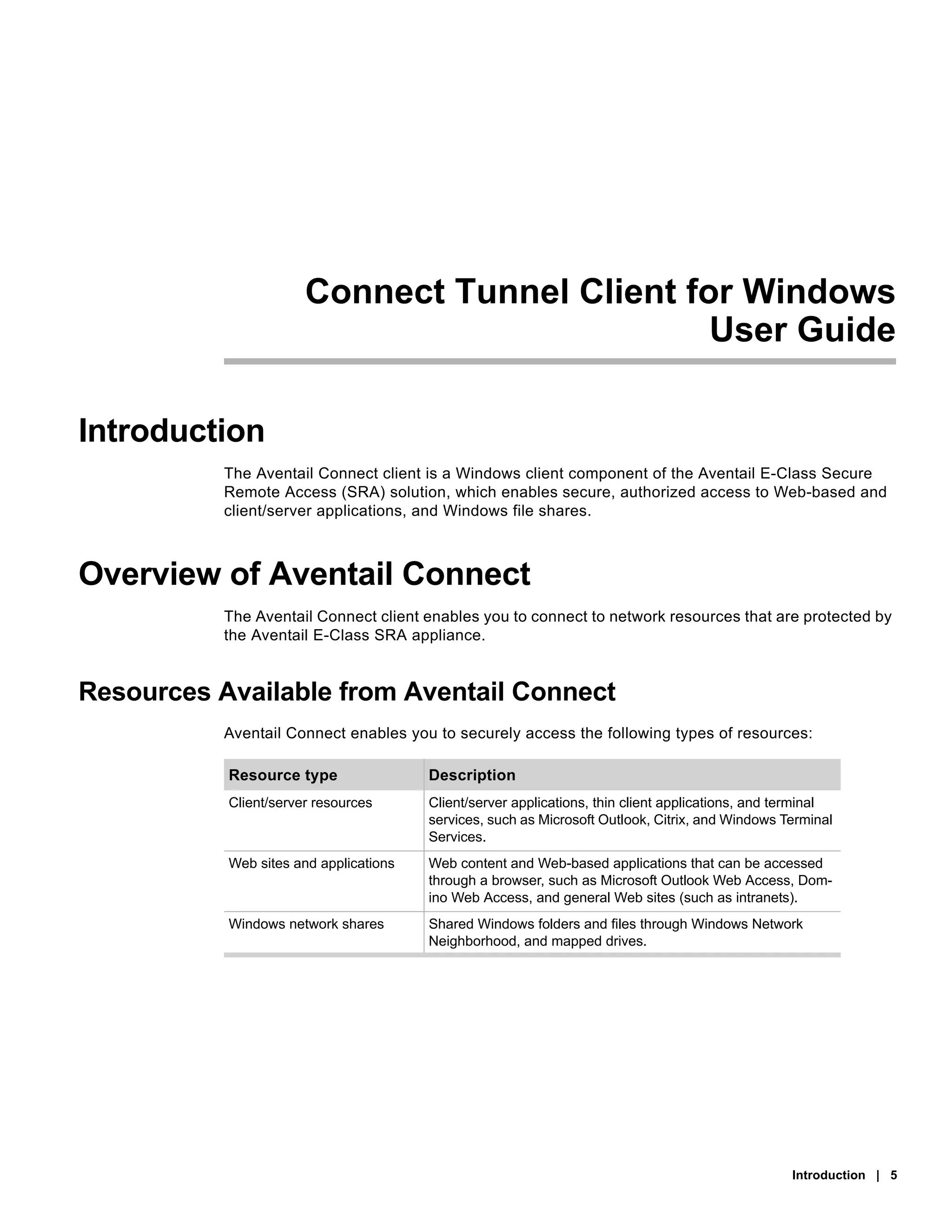 Dell sonicwall aventail_connect_tunnel_client_windows_user_guide | PDF
