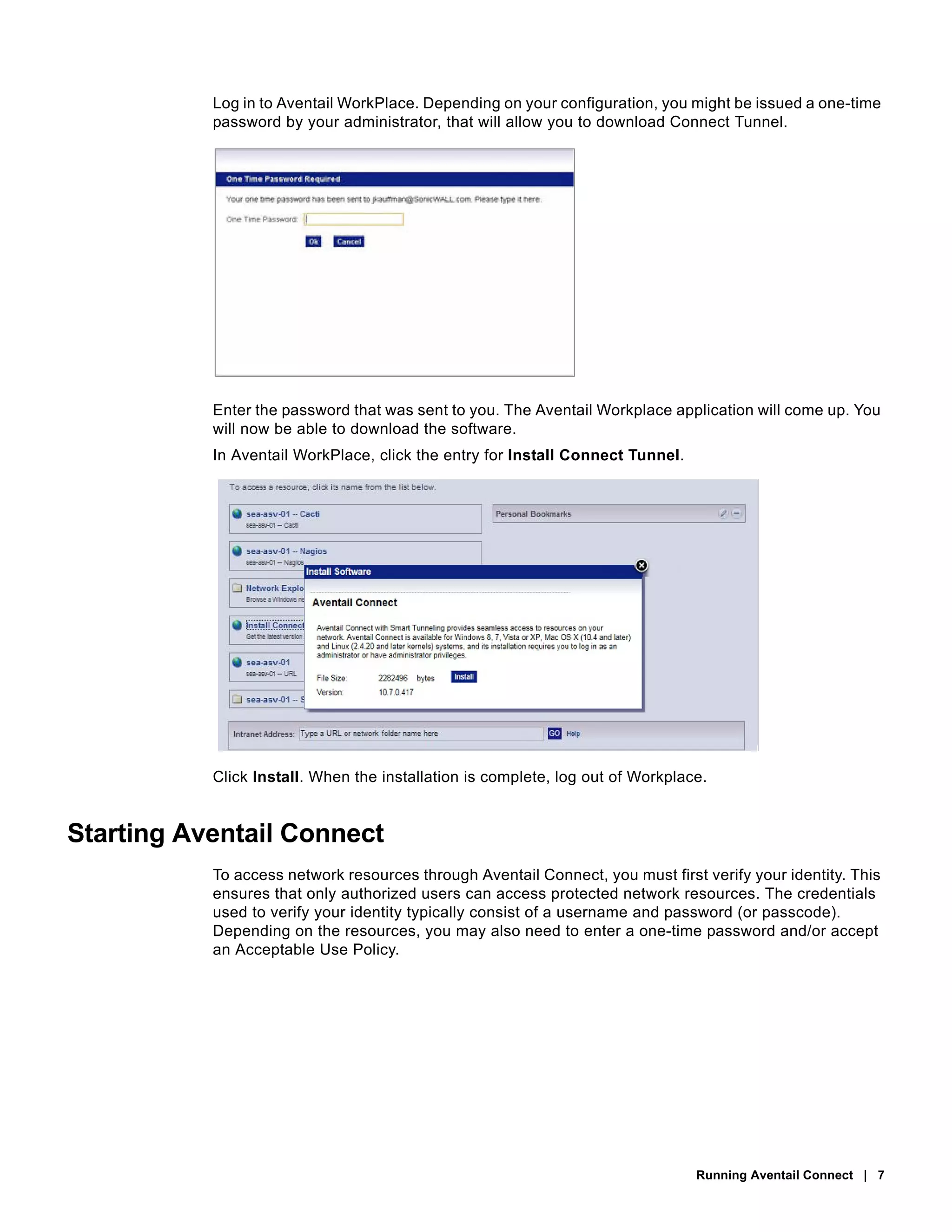 Dell sonicwall aventail_connect_tunnel_client_windows_user_guide | PDF