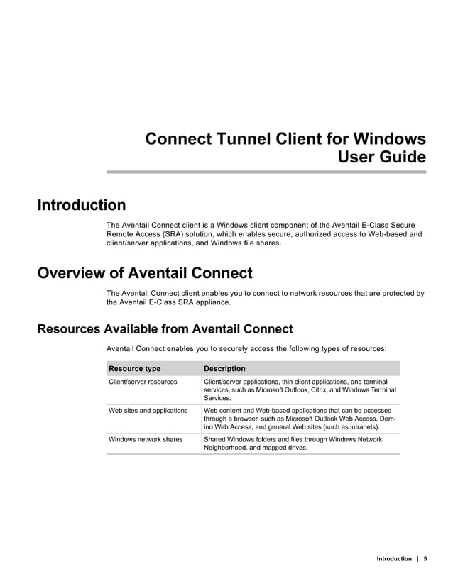 Dell sonicwall aventail_connect_tunnel_client_windows_user_guide | PDF