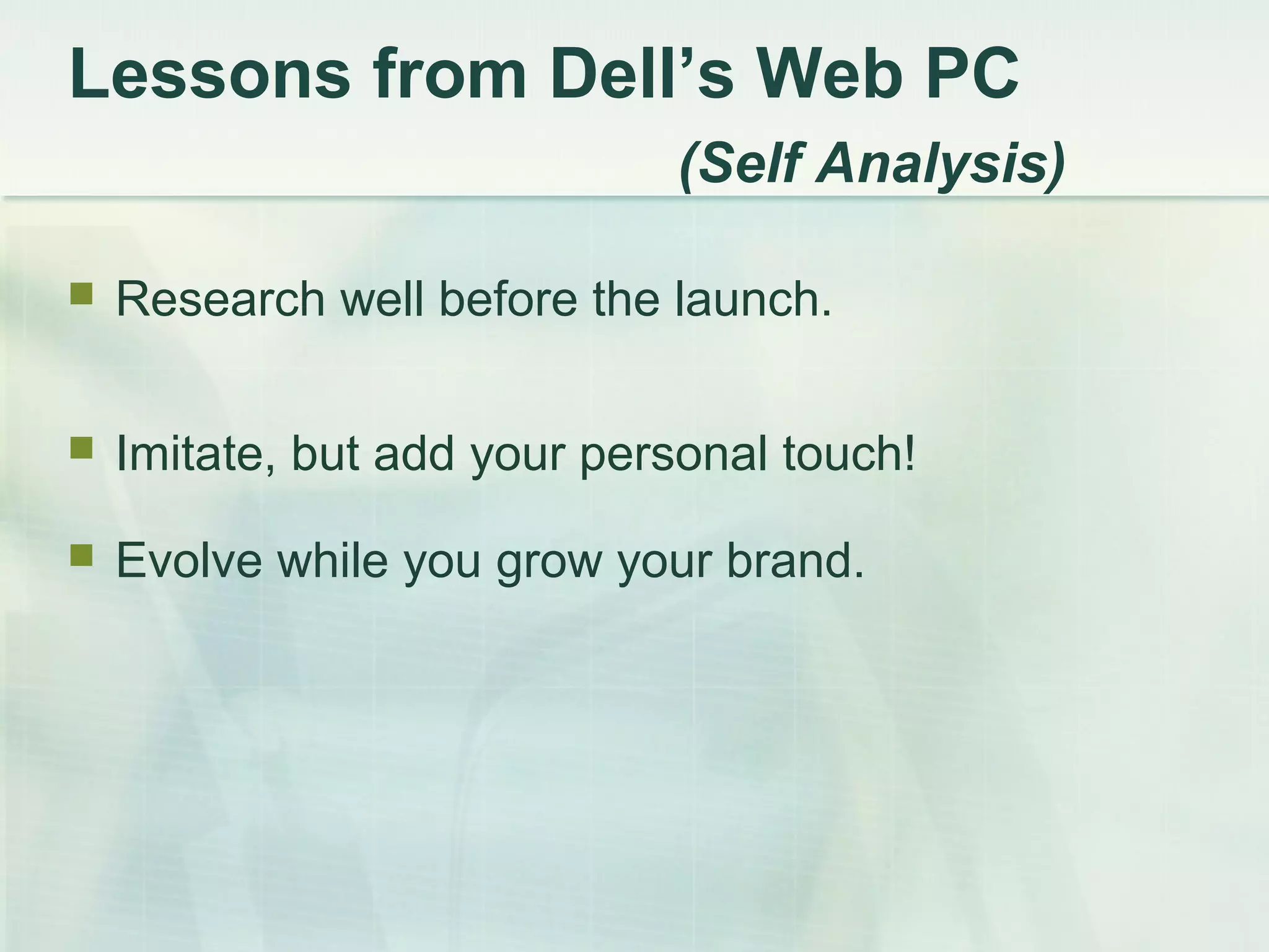 Dell Web PC - Case Study | PPT