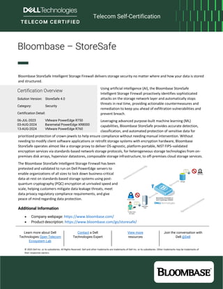 Dell Technologies Telecom Self Cert - Bloombase StoreSafe.pdf