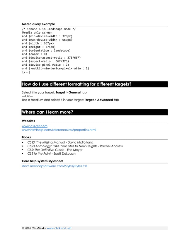 Intro to CSS in MadCap Flare - MadWorld 2016, Scott DeLoach, ClickStart ...